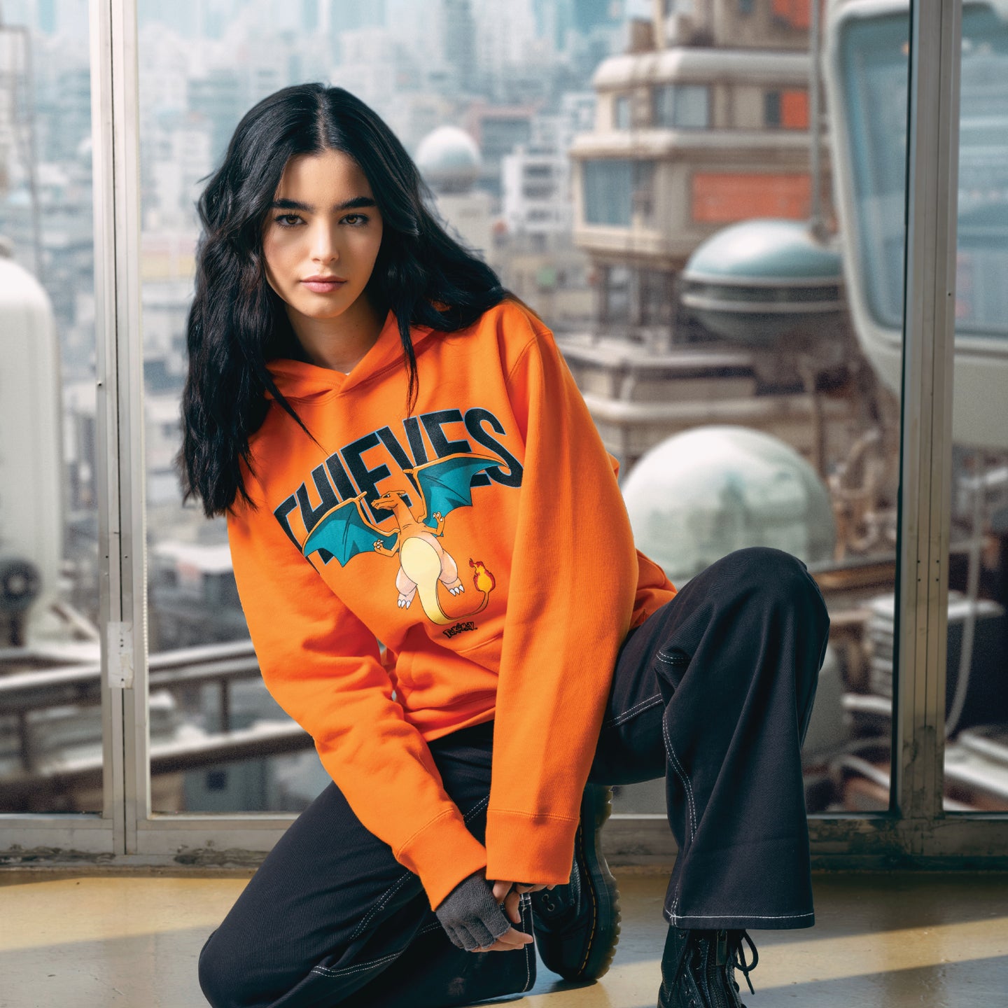 Pokémon + 100 Thieves | Charizard Hoodie - Orange